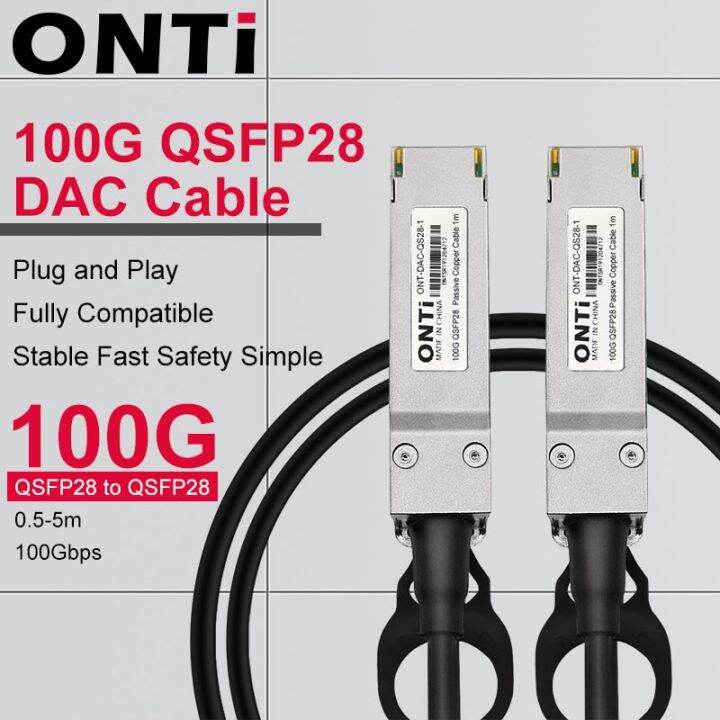 ONTi 100G QSFP28 DAC Cable 0.5M 1M 2M 3M 5M Passive Direct Attach ...