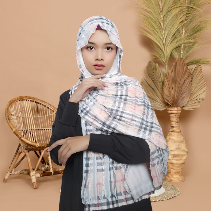 Pashmina Motif Rumbe Blueberry | Lazada Indonesia