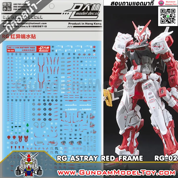 RG GUNDAM ASTRAY RED FRAME WATER DECAL ดีคอลน้ำแอสเทรย์ เรด เฟรม ...