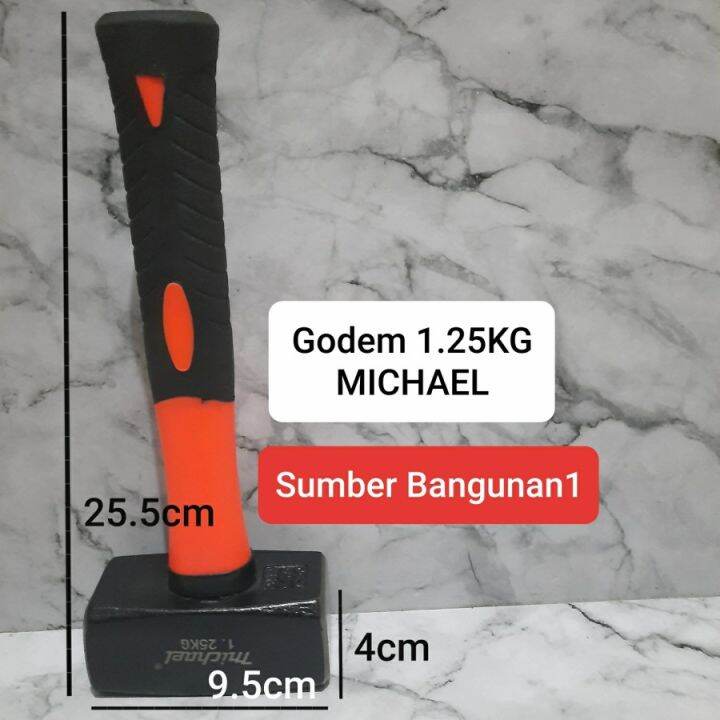 Godem bodem 1.25 KG MICHAEL palu beton godam gagang fiber | Lazada ...