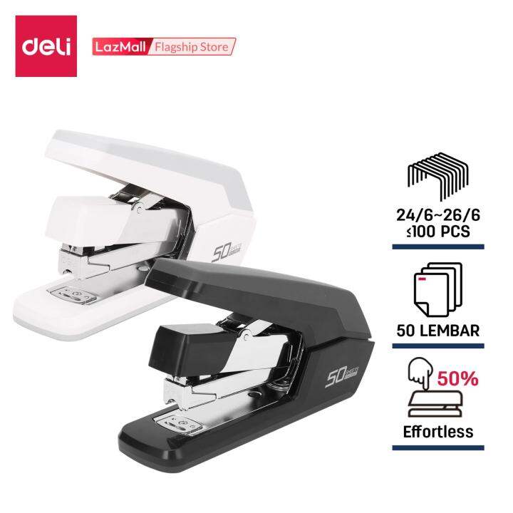 Deli Stapler mudah hemat tenaga 45% untuk staple sekali sentu 50sheets anti karat E0371 | Lazada ...