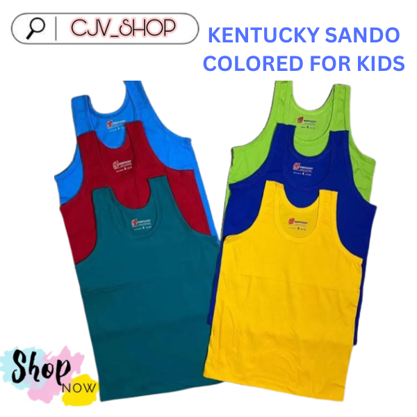 KENTUCKY SANDO COLORED FOR KID BOY (6 in 1) (ASSORTED COLORS) | Lazada PH