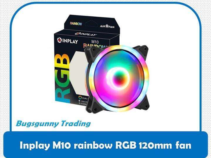 Inplay M10 rainbow RGB 120mm fan | Lazada PH