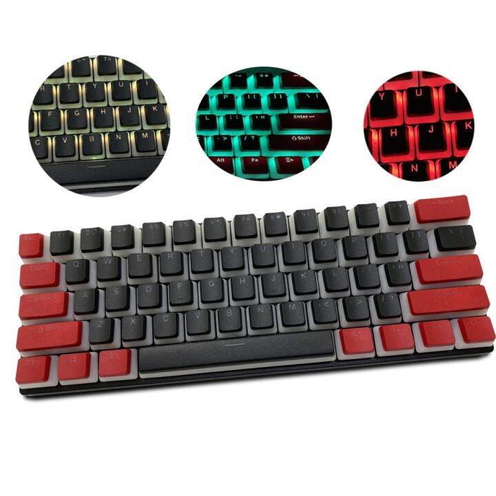 Red Black Pudding Keycap 108 Double Shot PBT Pudding Keycap Ansi/ISO ...