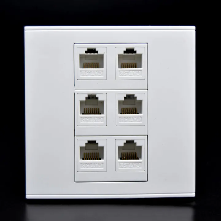 bianzai 86 Type Four Ports RJ45 Cat5e Network Lan Panel Socket Keystone ...