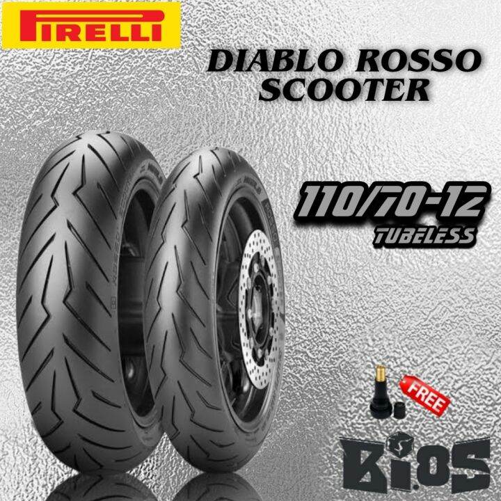 PIRELLI DIABLO ROSSO SCOOTER 110/70-12 BAN VESPA MATIC SPRINT | Lazada Indonesia