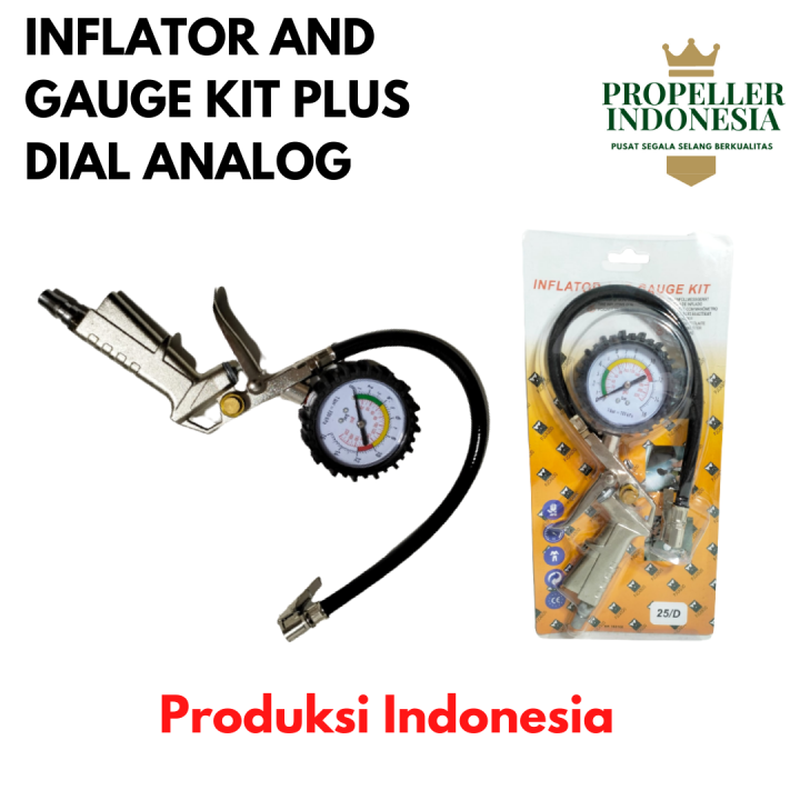 Inflator Alat Ukur Isi Tekanan Angin 3 in 1 Semprotan Angin Kompresor ...