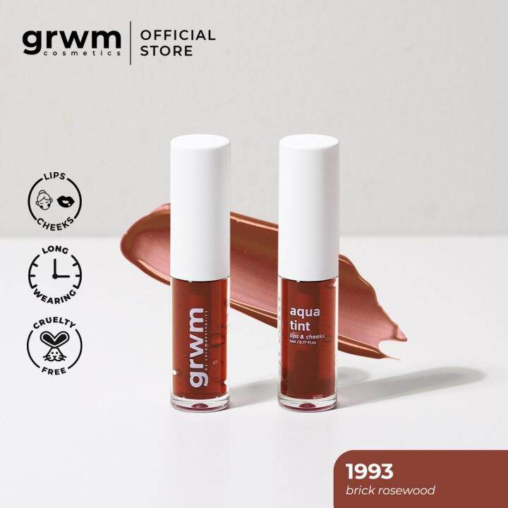 GRWM Cosmetics Aqua Tint Lip & Cheek Tint in 1993 5ml [Long-lasting ...