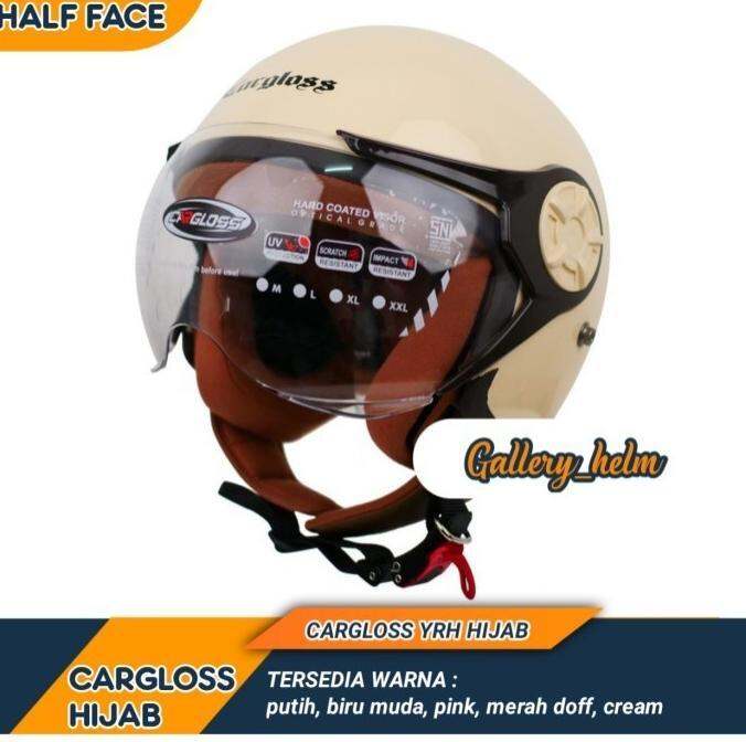 Helm Cargloss Hijab Cream Yrh Helm Retro Kaniayani | Lazada Indonesia