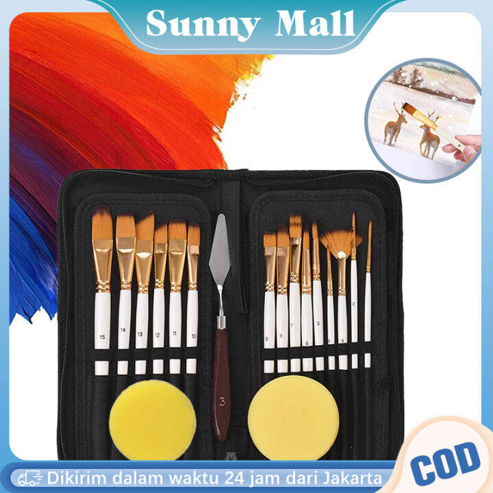 18PCS Kuas Alat Lukis Set/Alat Lukis Kuas Cat Air Minyak/Mix Kuas Lukis Set Lengkap/Art Brush ...
