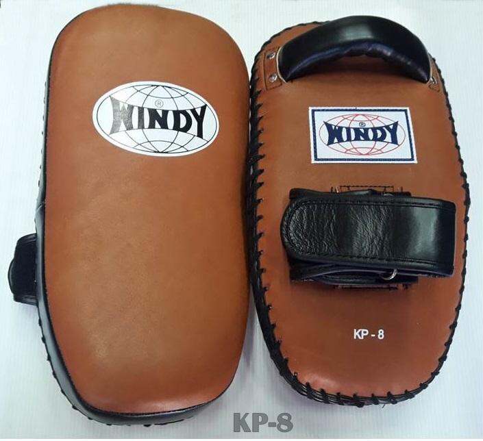 Windy Curved Kick Pads KP-8 Brown Black trim Velet Texture for Training ...