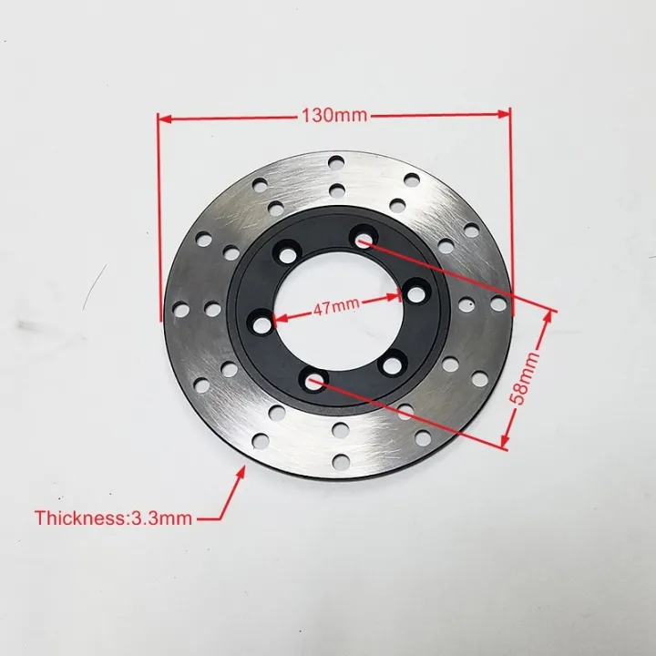 1pcs 130mm ATV Motorcycle 6 Hole Front Brake Disc Rotor Brake Plate For ...