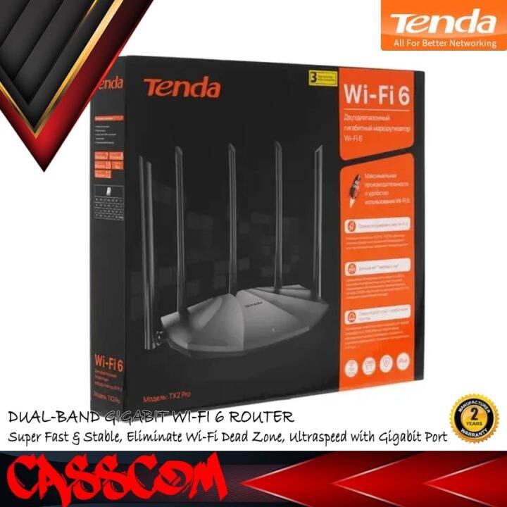Tenda TX2 Pro AX1500 Dual Band WiFi 6 Gigabit Wireless Router | Lazada ...