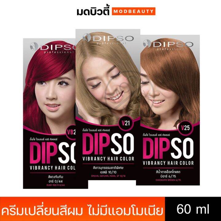 ครีมเปลี่ยนสีผมดิ๊พโซ่ ไม่มีแอมโมเนีย Dipso สีย้อมผม | Lazada.co.th