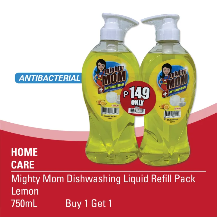 750ml Mighty Mom Antibacterial Dishwashing Liquid - Lemon | Lazada PH