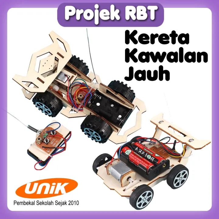Hot sale UNIK DIY Remote Control Wooden Racing Car Model for STEM Education Toy Kereta Kawalan ...