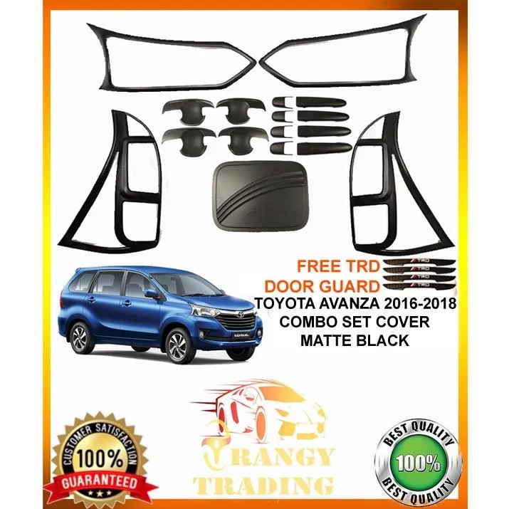 Toyota Avanza 2016 to 2018 V2 Garnish Combo set cover matte black 2017 ...