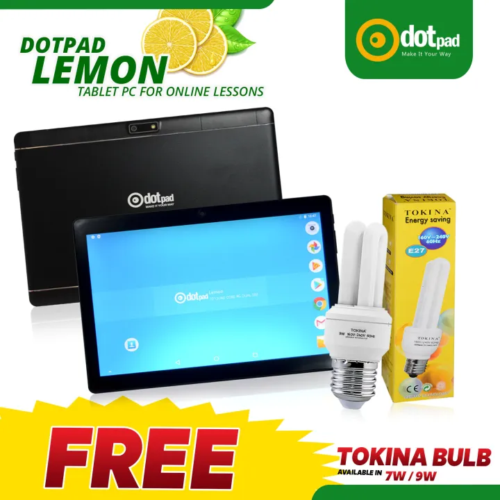 Dotpad LEMON Tablet PC for Online Lessons Android With FREE TOKINA Bulb ...