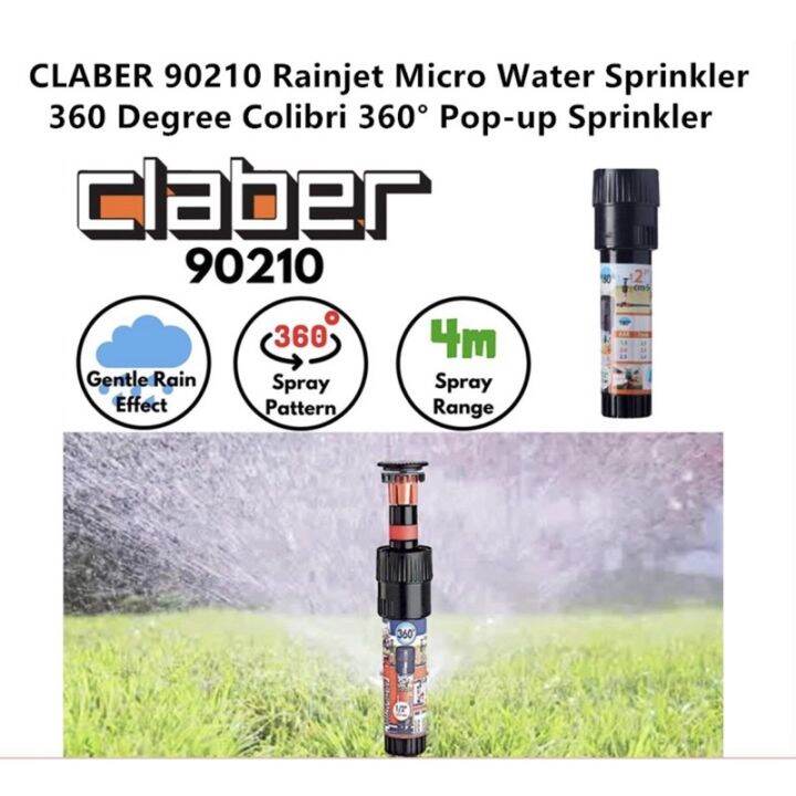 CLABER 90210 Rainjet Micro Water Sprinkler 360 Degree Colibri 360° Pop ...