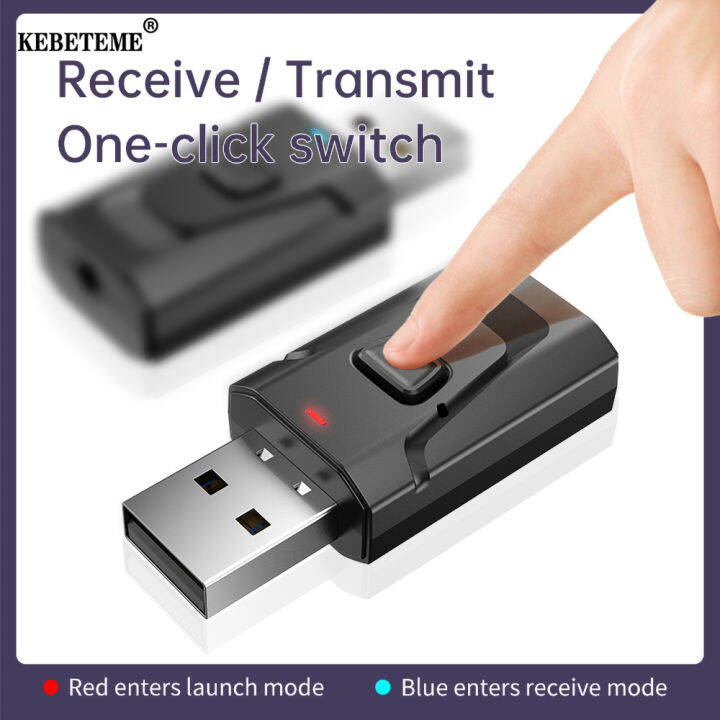 KEBETEME 4 in 1 Bluetooth 5.0 Audio Receiver Transmitter Mini Stereo ...