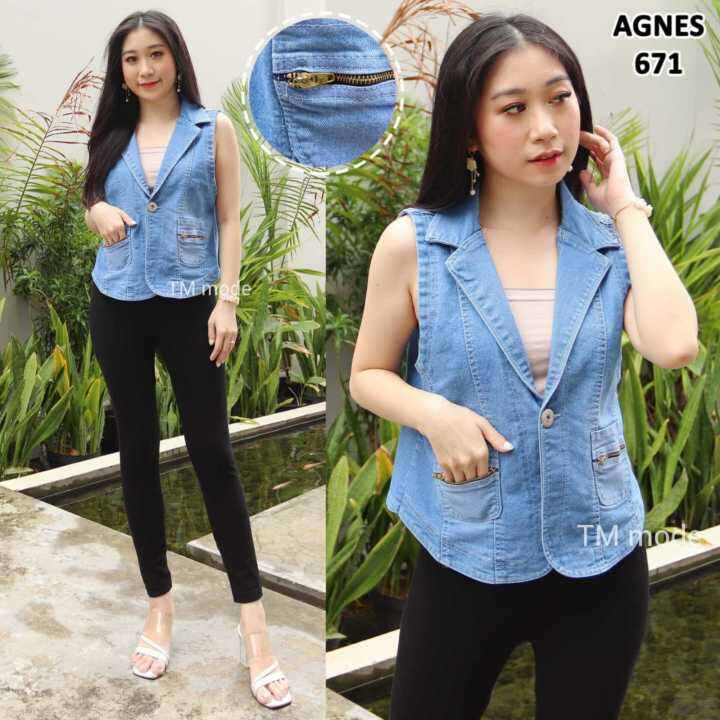 TM mode - Rompi Jeans Cewek / Rompi Denim Wanita / Rompi Korean Style ...