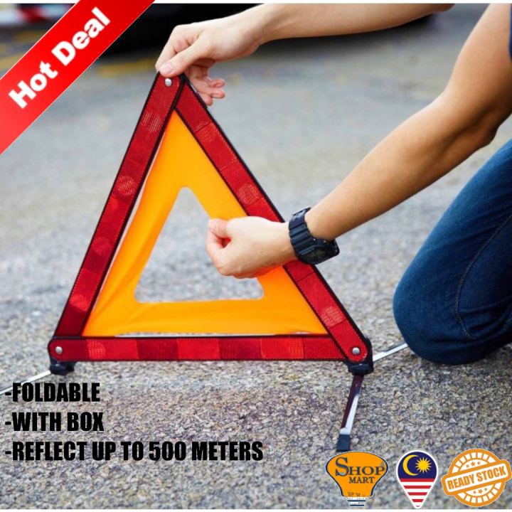 Car Warning Tripod Foldable Warning Sign Board Emergency Parking ...