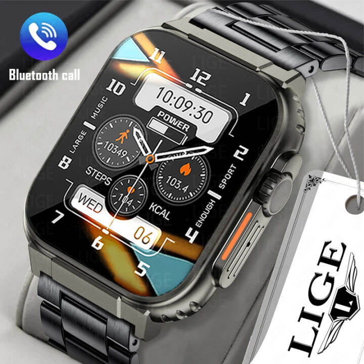 LIGE New Smart Watch Men Bluetooth Call TWS Local Music Sport IP68 ...