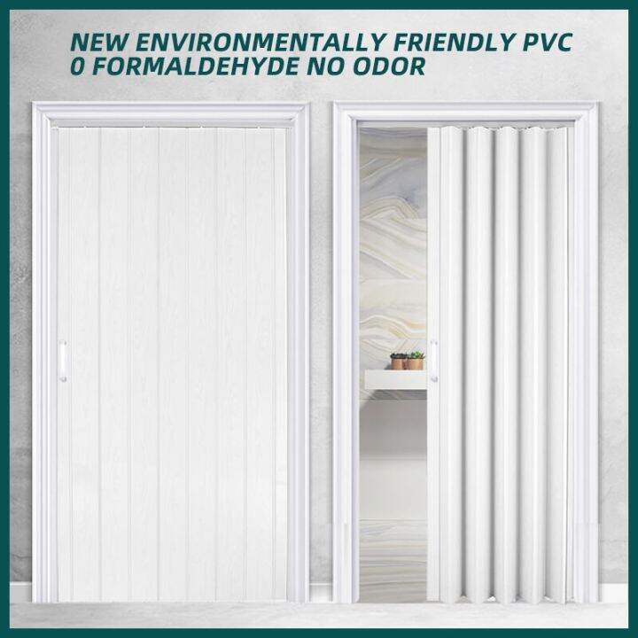 Sliding door PVC folding door indoor household partition rail door ...