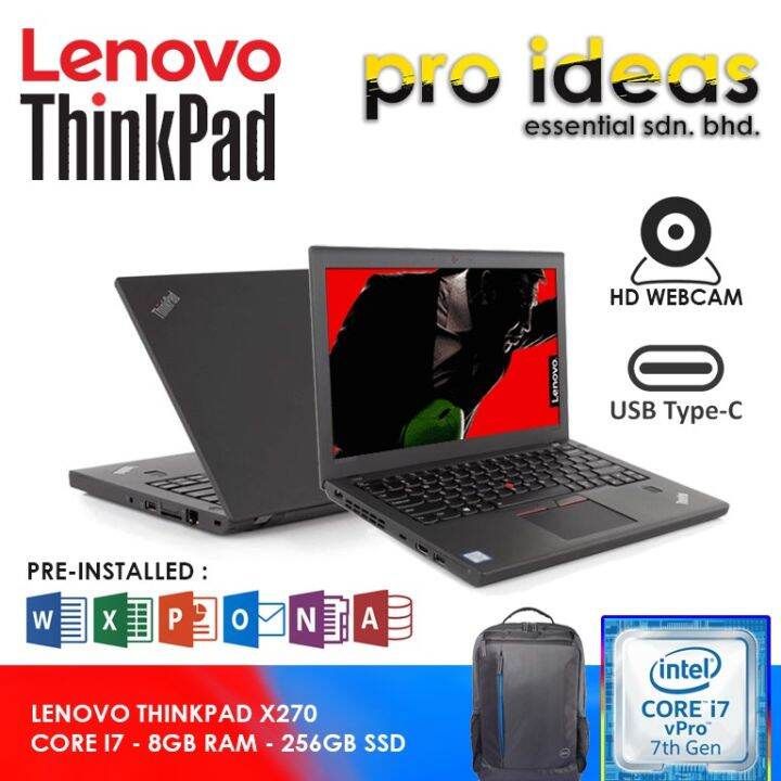 LENOVO THINKPAD X270 | CORE I7 | 8GB RAM | 256GB SSD 1 YEAR WARRANTY | Lazada