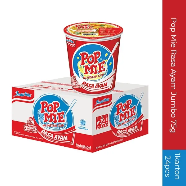 POP MIE RASA AYAM JUMBO 75g 1 Karton - 24 pcs | Lazada Indonesia