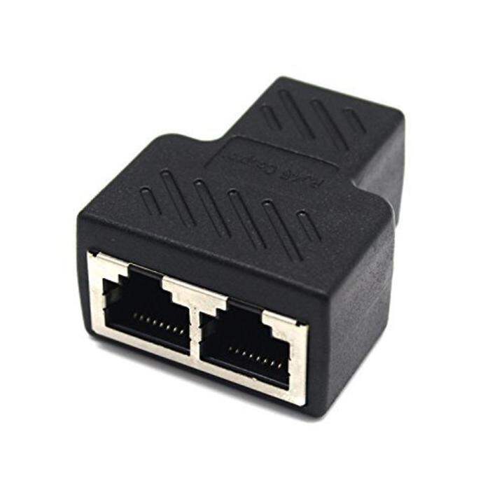 RJ45 Splitter Adapter 1 to 2 Dual Female Port CAT 5/CAT 6 LAN Ethernet ...