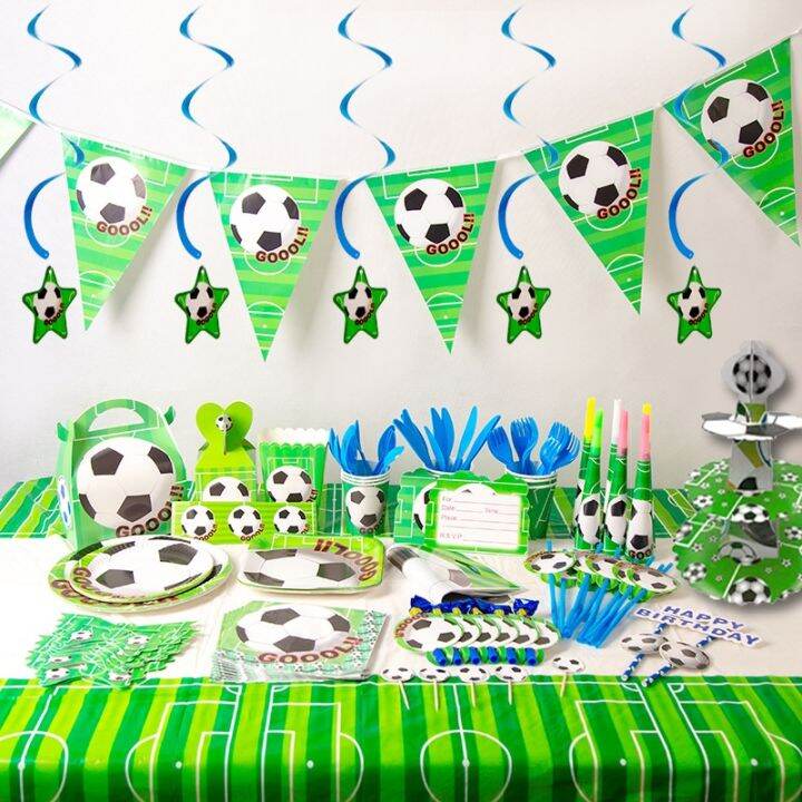 Football Themed Party Decorations Happy Birthday Supplies Boys Football ...
