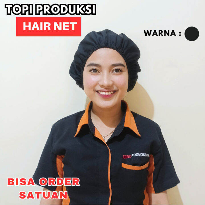 Topi Hairnet Kain Drill / topi koki chef / Topi Pabrik / topi barista ...