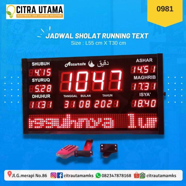JADWAL SHOLAT RUNNING TEXT K0981 | Lazada Indonesia