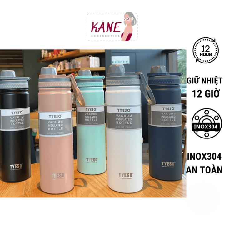 Bình giữ nhiệt inox 304 an toàn 530ml TYESO cao cấp, bình giữ nhiệt nóng - lạnh Kane | Lazada.vn