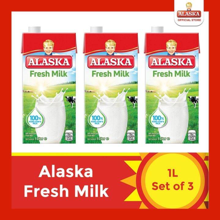 Alaska Fresh Milk 1L Set of 3 | Lazada PH