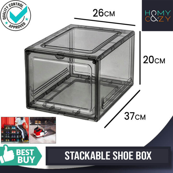 Homy&Cozy - Stackable Luxury Shoe Box/Organizer Large Space Sneaker ...