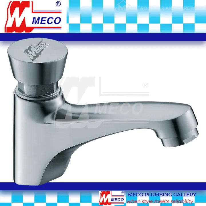 Meco Bathroom Faucet Brass Chrome Deck-mounted Delay Action Sink Faucet ...