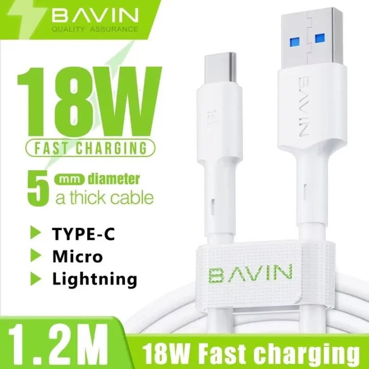 BAVIN CB257 18W 2.4A Flexible Data Transfer Cable Wire 1.2M for Type-C ...