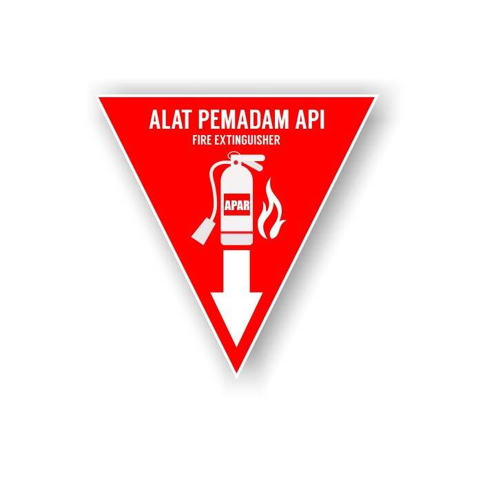 Sticker Waterproof Penunjuk Alat Pemadam Api APAR Segitiga 23X23CM ...