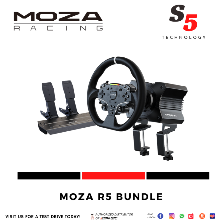 MOZA R5 Bundle DD Direct Drive ES Steering Wheel SR-P Lite Pedals / DD ...