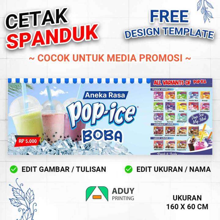 Spanduk Banner Minuman POP ICE BUBBLE / ICE BLENDER / POP ICE BOBA ...