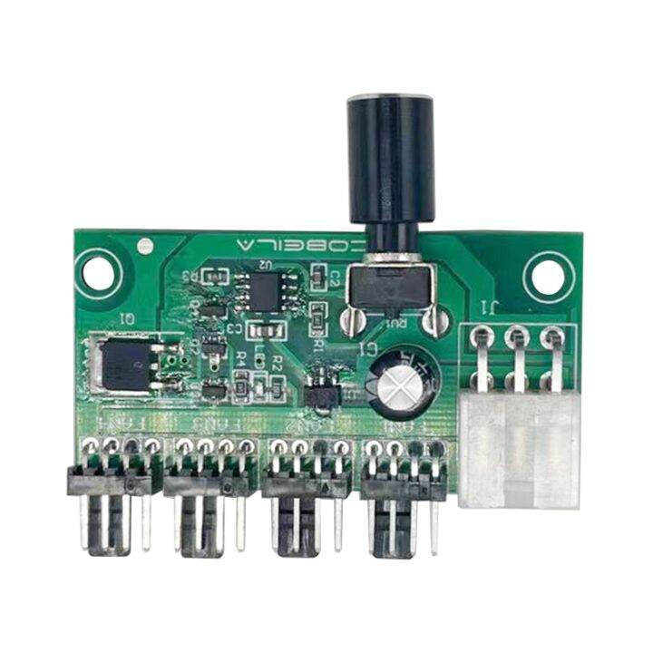 PC 4 Channels Fan Hub Knob Cooling Fan Speed Controller for CPU for ...