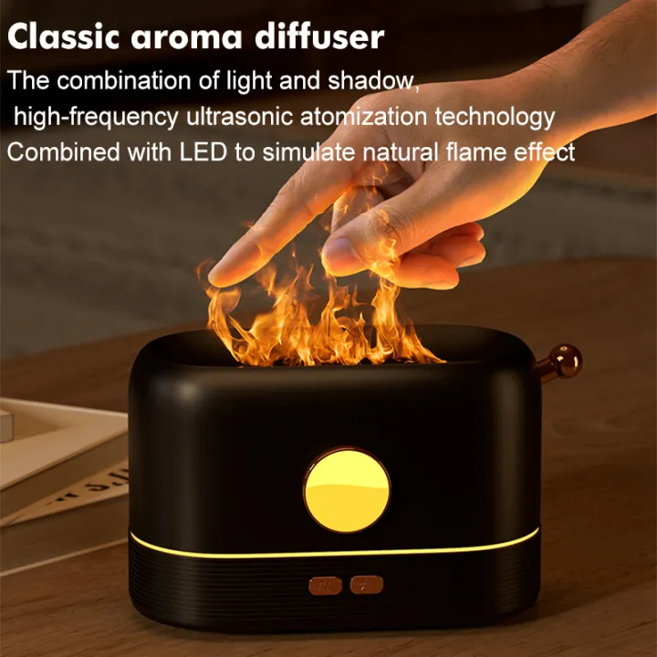 200ml Flame Humidifier Three Color LED Light Air Humidifier Smart ...
