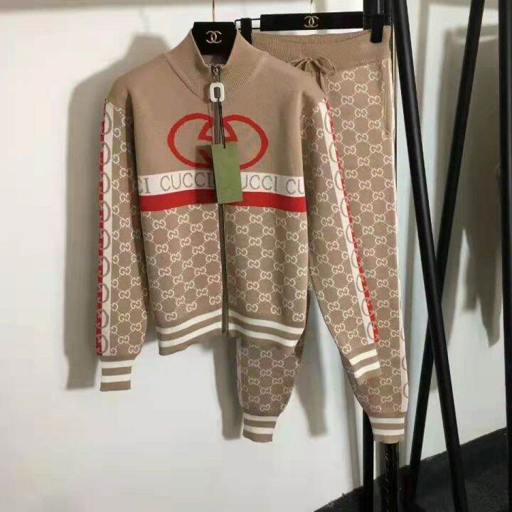 GUCCI ชุดเสื้อคาร์ดิแกนแฟชั่นสำหรับเด็ก,เสื้อแขนยาวเข้ารูปถักแจ็คการ์ด ...