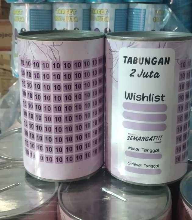 CELENGAN TARGET/ celengtan target 2 juta permanen full kaleng | Lazada ...