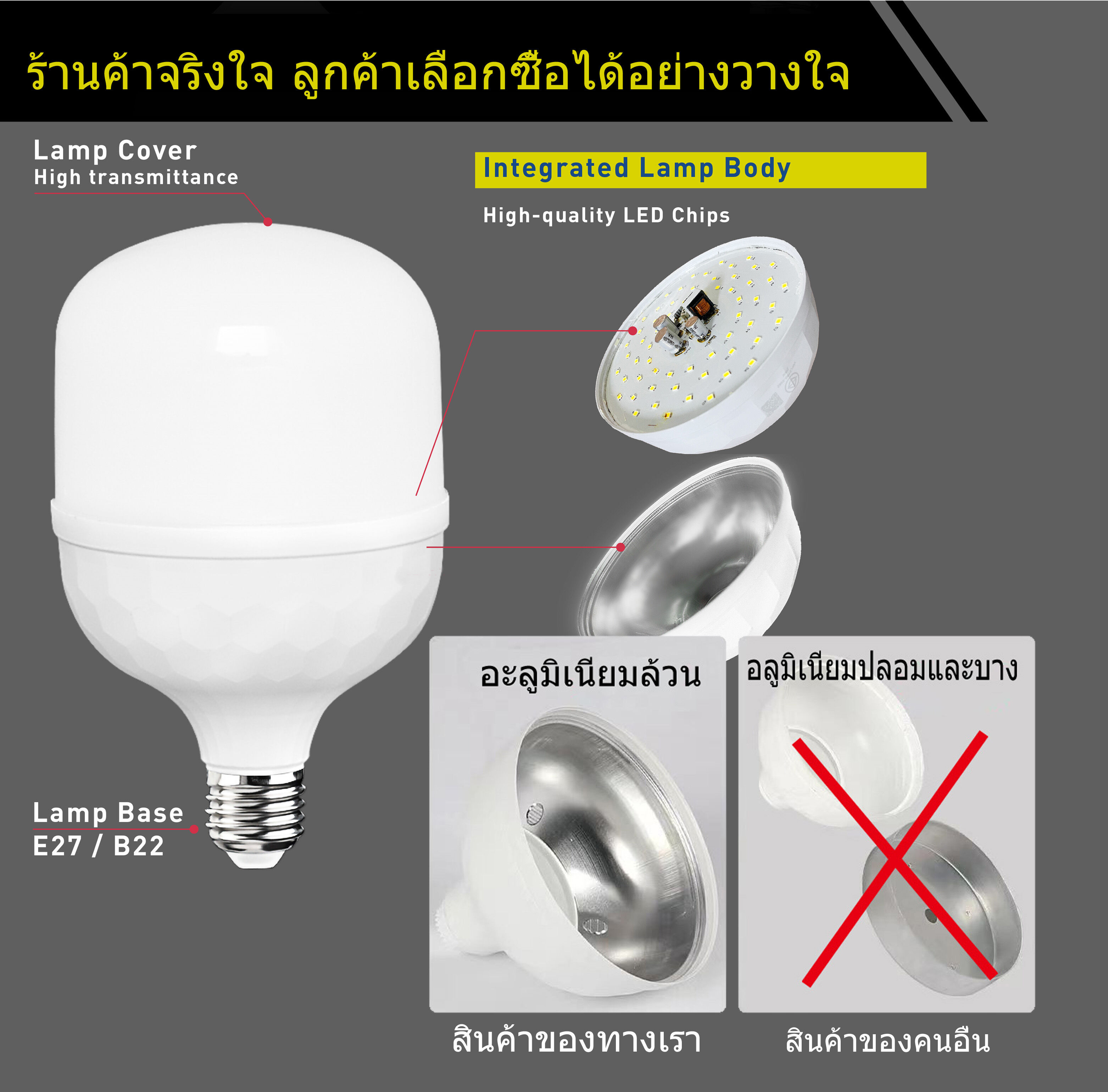หลอด LED NIC ร้านค้าหลอดไฟ LED เรืองแสง 6 เสาหลอดไฟบางเฉี - ช้อปปิ้ง ...