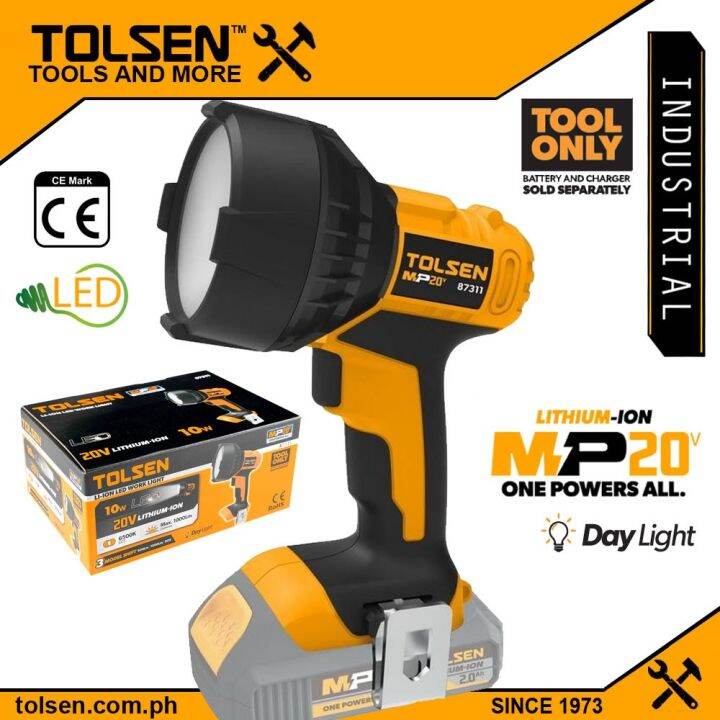 Tolsen LI-ION LED Worklight 1000 Lumens (All in One 20V Battery) CE ...