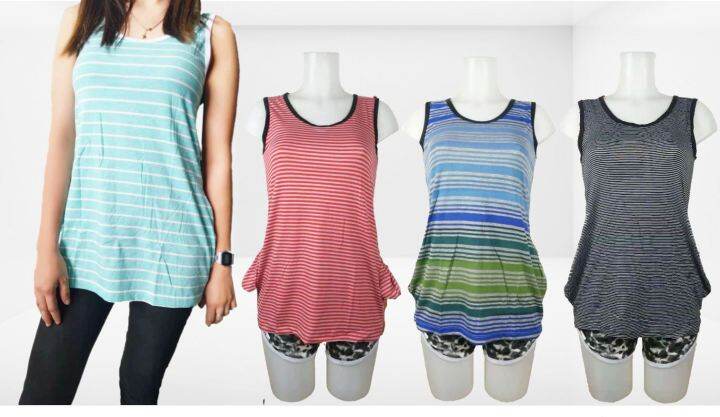 Stripe Big Sando with Pocket (SB) for ladies | Lazada PH