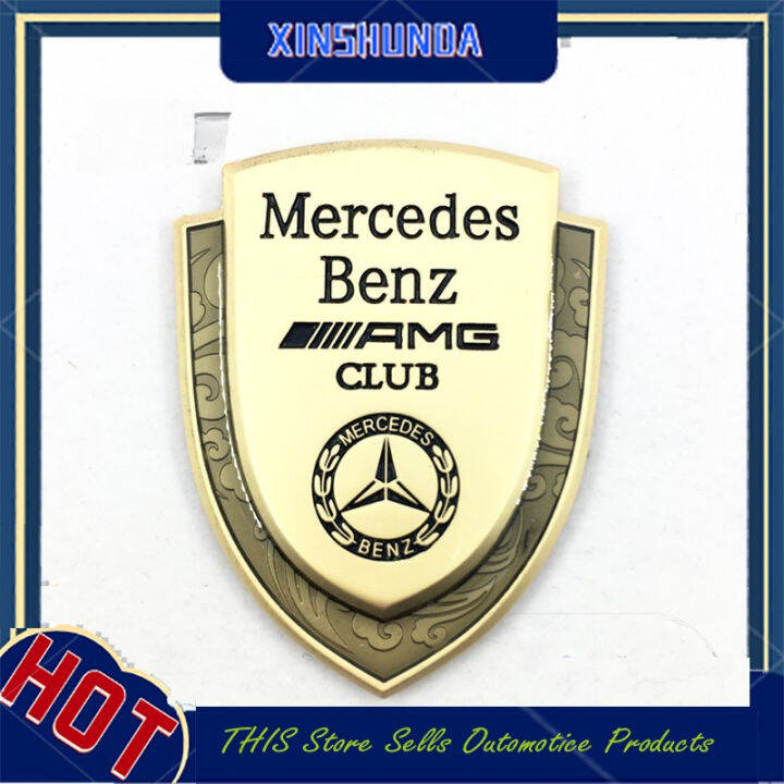 XSD 1 x Metal Gold Mercedes Benz //AMG Club Logo Car Auto Emblem Badge ...